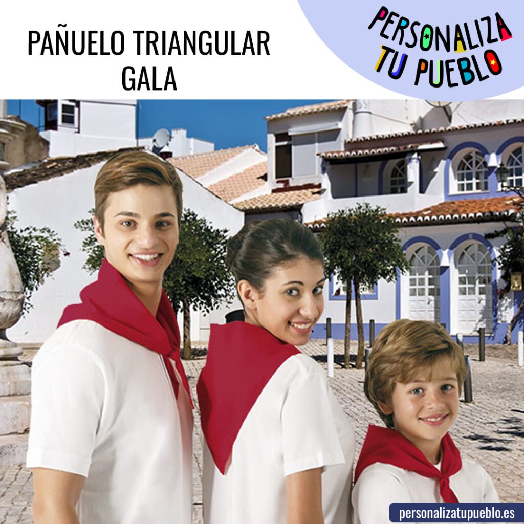 Pañuelo triangular modelo "Gala" - Personaliza tu pueblo!